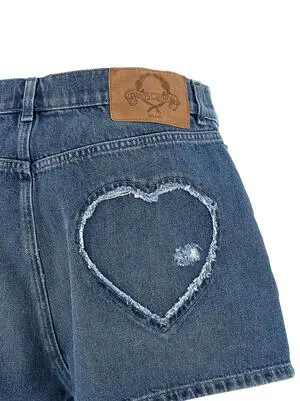 Moschino Heart Denim Shorts