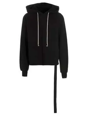 Rick Owens Asymmetrical Stitching Hoodie - Black