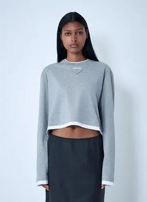 Prada Logo Motif T-shirt - Gray