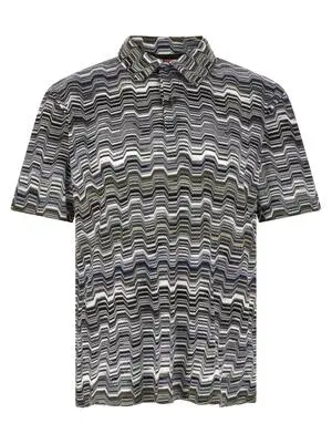 Missoni Irregular Zigzag Polo Shirt - Green