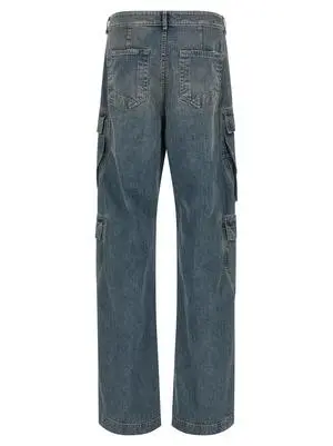 Rick Owens Drkdw Cotton Denim Cargo Jeans - Blue
