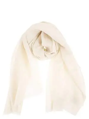 Max Mara Mxapaniere Jacquard Wool, Cotton And Silk Stole - Cream