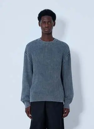 Balenciaga Ribbed Knit Sweater - Blue