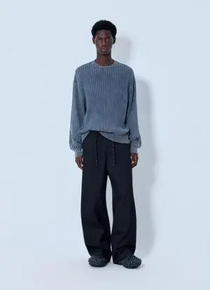 Balenciaga Ribbed Knit Sweater - Blue