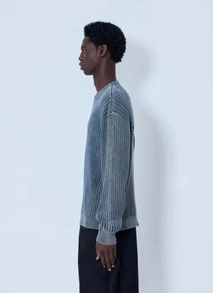 Balenciaga Ribbed Knit Sweater - Blue