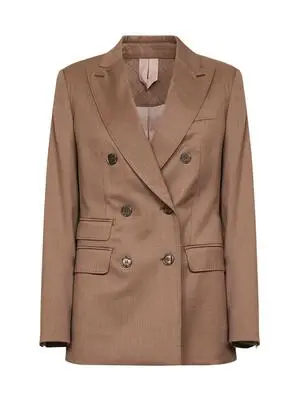 Max Mara Hazelnut Twill Mxmcupola Double-breasted Blazer