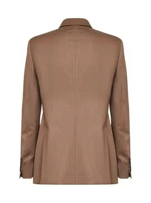 Max Mara Hazelnut Twill Mxmcupola Double-breasted Blazer