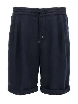 Brunello Cucinelli Linen Bermuda Shorts - Blue