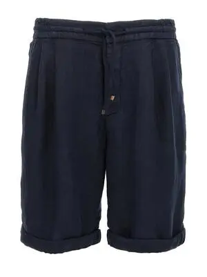 Brunello Cucinelli Linen Bermuda Shorts - Blue