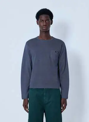 Miu Miu Textured Long Sleeve Top - Blue