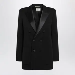Saint Laurent Double-breasted Wool Blazer - Black