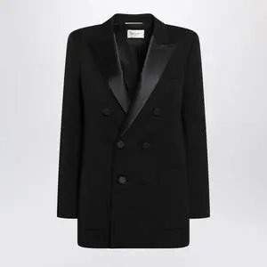 Saint Laurent Wool Double-breasted Blazer - Black