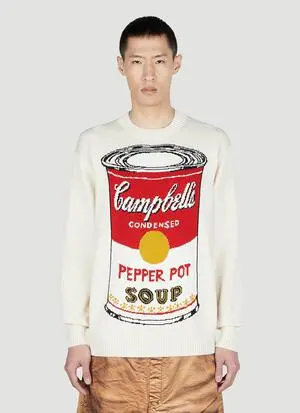 Junya Watanabe Soup Andy Warhol Sweater - White