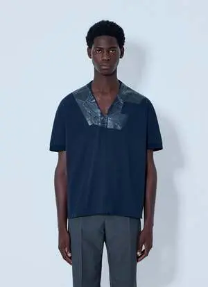 MAISON MARGIELA V-neck Panel T-shirt - Blue