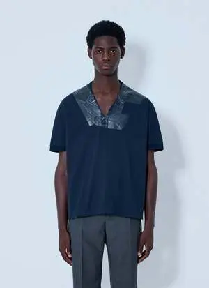 MAISON MARGIELA V-neck Panel T-shirt - Blue
