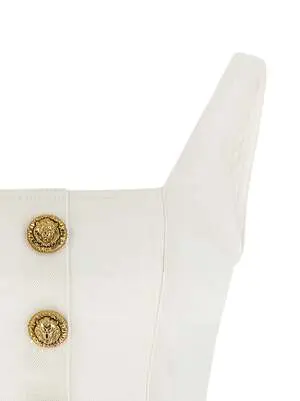 Balmain Cotton Canvas Button Top