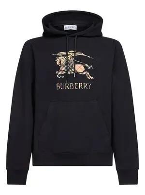 Burberry Black Cotton Ekd Hoodie - Multicolor