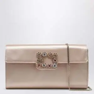 ROGER VIVIER Satin Clutch Bag With Buckle - Pink