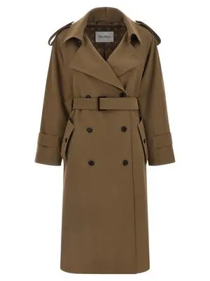 Max Mara Wool Gabardine Trench Coat - Brown