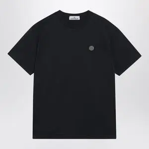 Stone Island Navy Cotton T-shirt With Slim Fit - Blue