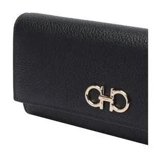 FERRAGAMO Calf Leather Shoulder Bag - Black