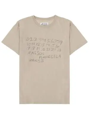 MAISON MARGIELA T-shirt Con Stampa - Cream