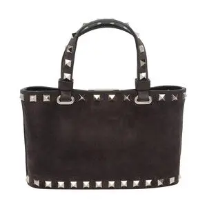 Valentino Garavani Mini Suede Rockstud Handbag - Brown