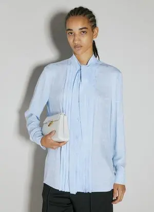 Prada Logo Jacquard Silk Shirt - Blue