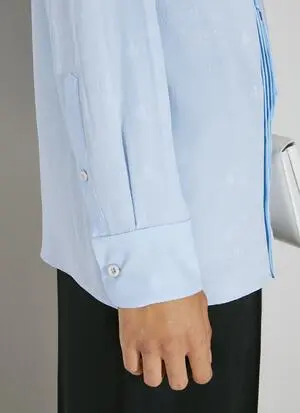 Prada Logo Jacquard Silk Shirt