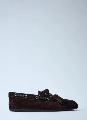 Miu Miu Suede Tassel Loafers - Multicolor