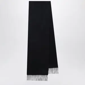 Max Mara Cashmere Stole With Monogram Embroidery - Black