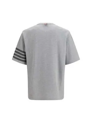 Thom Browne Textured Cotton Piqué T-shirt - Gray