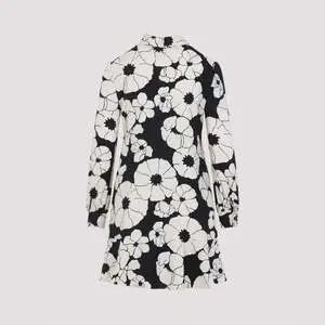 Celine Floral Virgin Wool Mini Dress - Black
