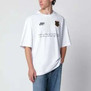 Off-White T-shirt With Logo Prints - White