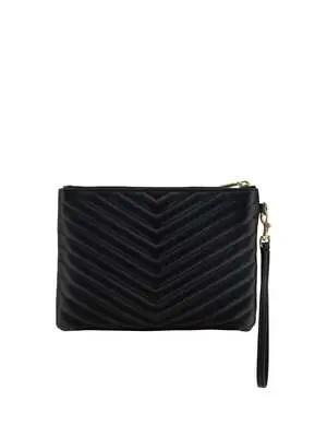 Saint Laurent Leather Matelassé Clutch Bag