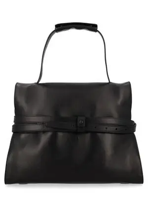 Moschino Medium Tie Me Leather Handbag - Black