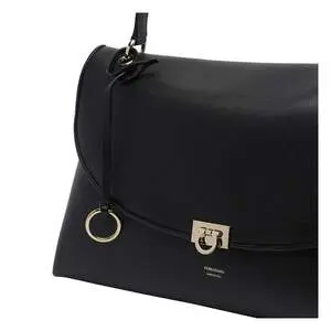 FERRAGAMO Large 2026 Sofia Shoulder Bag - Black