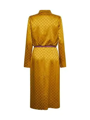 Gucci Gg Jacquard Viscose Midi Shirt Dress - Multicolor