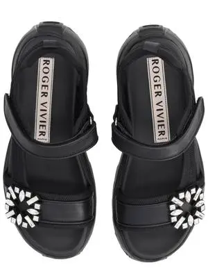 ROGER VIVIER Viv On The Run Sandals - Black