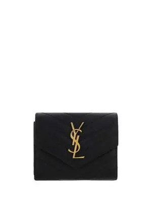 Saint Laurent Cassandre Matelassé Wallet - Black