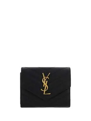 Saint Laurent Cassandre Matelassé Wallet - Black