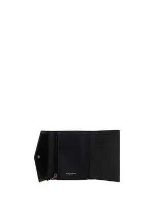 Saint Laurent Cassandre Matelassé Wallet - Black