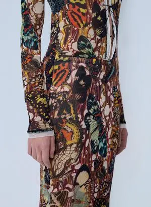 JEAN PAUL GAULTIER Re-edition Butterfly Skirt - Brown