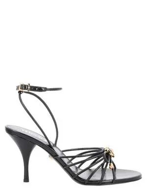 Versace Opera Bow Leather Sandals - Black
