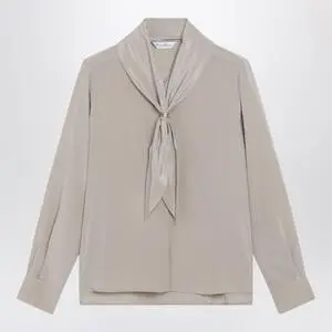 Max Mara Max Mara Rock Beige Silk Blouse With Scarf Women Cream