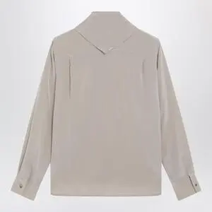 Max Mara Rock Beige Silk Blouse With Scarf - Cream