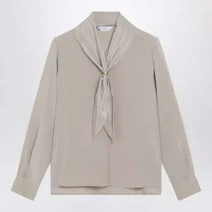 Max Mara Silk Blouse With Scarf - Cream