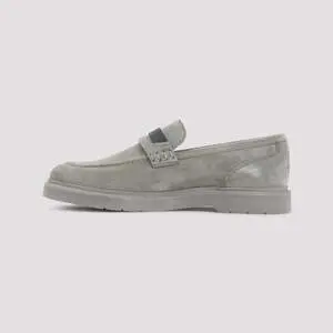 Brunello Cucinelli Leather Loafers - Gray