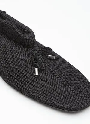 TOTEME The Knitted Ballerina Flats - Black