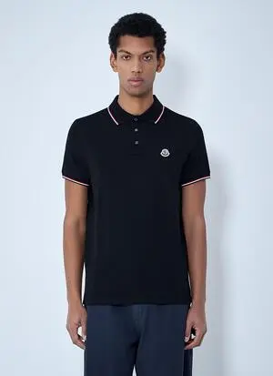 Moncler Logo Patch Polo Shirt - Black
